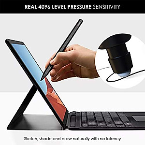Stylus Pen for Surface Pro, Uogic Stylus Pen with Palm Rejection, Smooth Writing,1024 Levels Pressure, Rechargeable, for Surface Pro (3 Gen and Later Versions), Surface Go (1/2/3 Gen), and More.