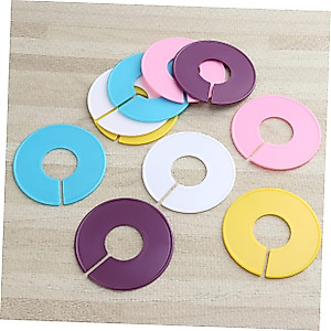 Cabilock 10pcs Round Clothing Hanger Size Buckles Plastic Separation Clips for DIY Crafting Clothing Organization