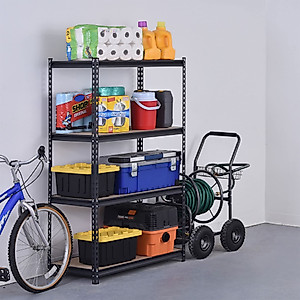 Edsal 36"W x 18"D x 60"H Four-Shelf Steel Shelving, Black