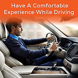 Trobo Seat Cushion, Non-Slip PU Leather Car Support Pillow for Driving Seat with 2 Pocket Organizer, Memory Foam Comfort Chair Pad Protector for Lower Back Pain Relief, for Long Trips, Home & Office