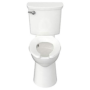 American Standard 5901100.020 Commercial Elongated Open Front Toilet Seat with Stainless Steel Hinge, 1.00 in Wide x 14.38 in Tall x 18.56 in Deep, White