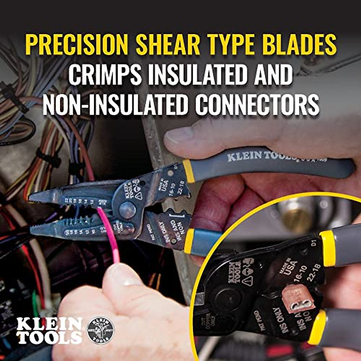 Klein Tools 1009 Multi Tool, Wire Stripper, Crimping Tool, Wire Cutter, Long-Nose Multi-Purpose Electrician Tool