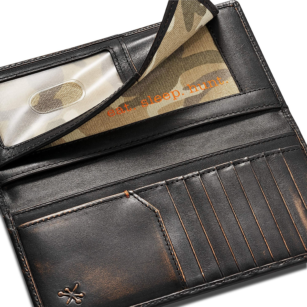 House of Jack Co. DEER Long Wallet For Men | Full Grain Leather With Hand Burnished Finish | Long Bifold Wallet | Rodeo Wallet | Deer Hunter Gift