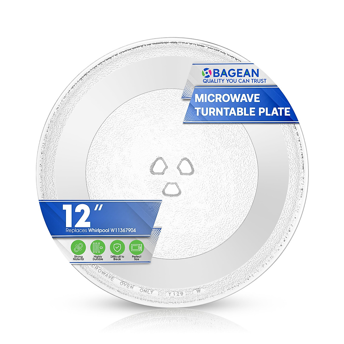 Microwave Plate Replacement for Whirlpool W10337247, W11367904 Microwave Glass Turntable Tray 12 Inch