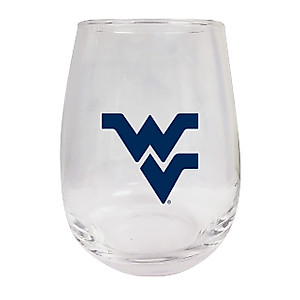 West Virginia Mountaineers 9 oz Stemless Wine Glass 2 Pack Officially Licensed Collegiate Product