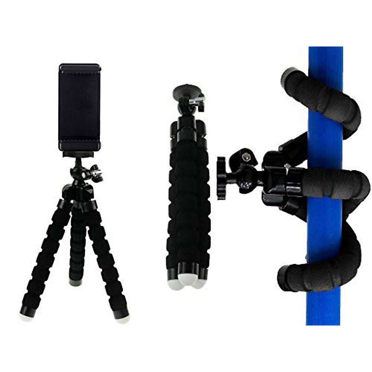 Acuvar 6.5” inch Flexible Tripod with Universal Mount for All Smartphones & an eCostConnection Microfiber Cloth