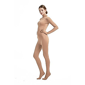 Full Bodysuit Womens Costume Without Hood Spandex Stretch Zentai Unitard Body Suit (Medium, Nude)