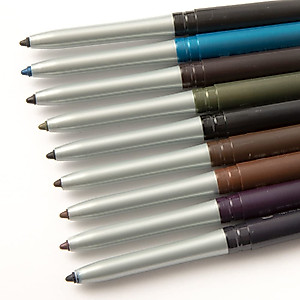 Palladio Retractable Waterproof Eyeliner, Richly Pigmented Color and Creamy, Slip Twist Up Pencil Eye Liner, Smudge Proof Long Lasting Application, All Day Wear, No Sharpener Required, Pure Black