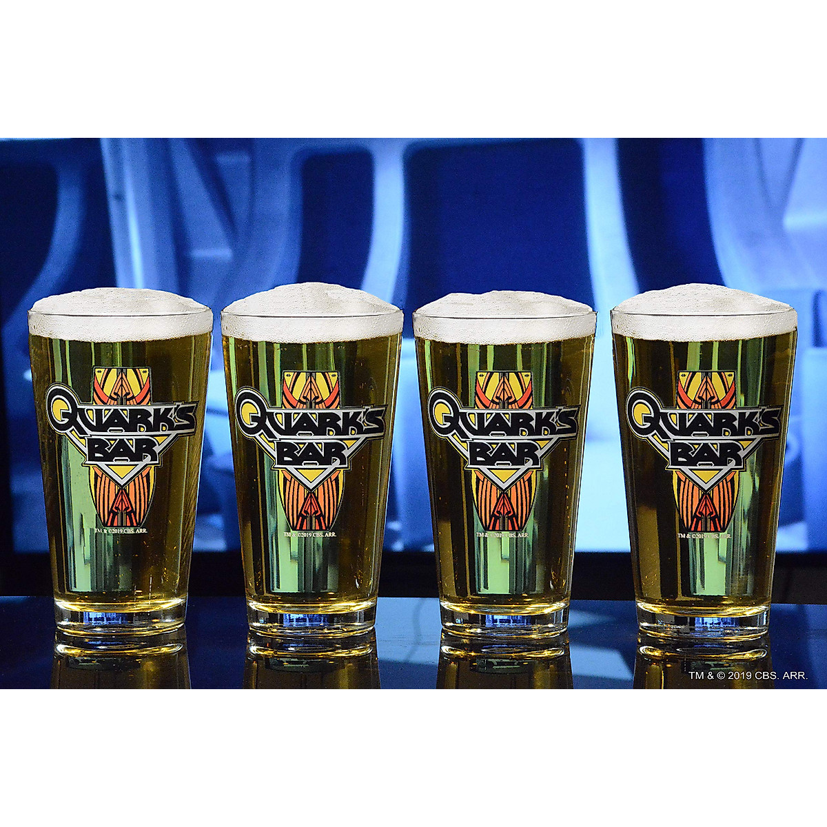 STAR TREK Quark's Bar Printed Pint Glass - Officially Licensed, Premium Quality, Handcrafted Glassware, 16 oz. Set of 4 Beer Glass - A Collectible Gift for Series Lovers, Birthdays & Special Occasions