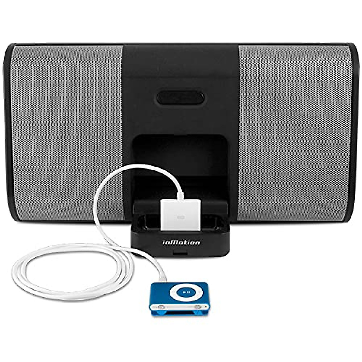 ClipGrip Stereo AUX 3.5mm Input to 30-Pin Male Dock Connector Cable Adapter (White)