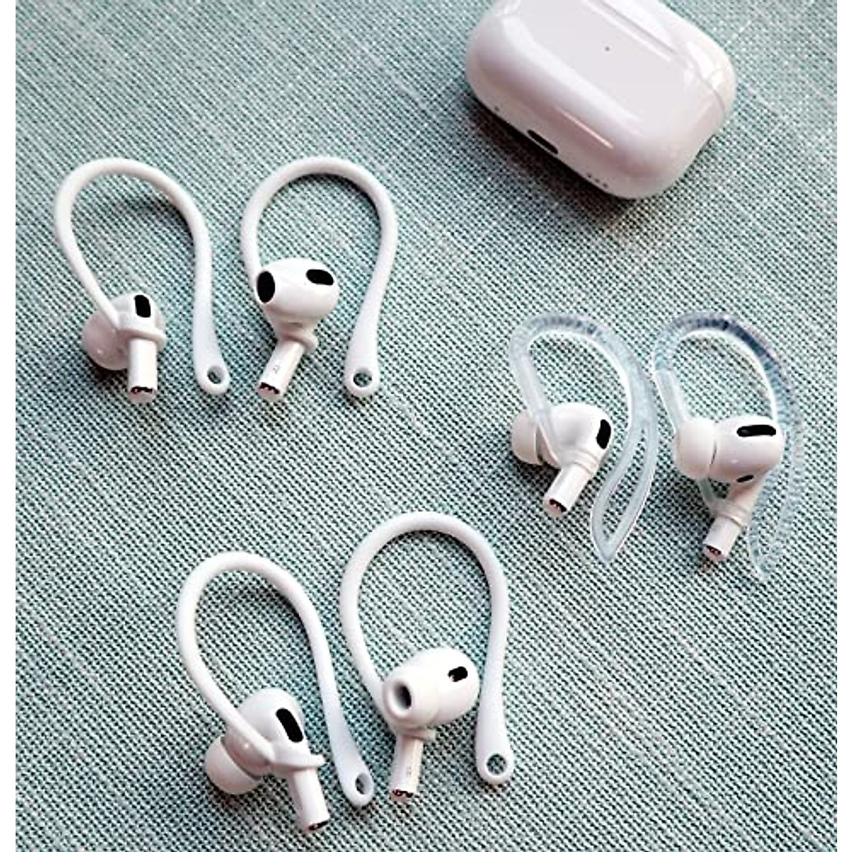 A-Focus 【 Anti-Slip Kit 】 for AirPods Pro 2 and Pro, Ergonomic 360 Degrees Rotation Adjustable Ear Hooks & Strap Non Slip Sport Wing Holder Compatible with New AirPods 3 2 & 1 [6 in 1] Black White