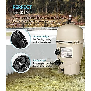 2 Pack 270100 Black Pool Valve Adaptor Replacement Kit for Quad D.E. Filter, FNS Plus Filter, Clean & Clear Plus Filter, Pool/Spa Cartridge Filter