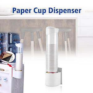 FTVOGUE Paper Cups Dispenser 7.5cm Long Anti Dust Plastic Holder 50 Cups Convenient Container