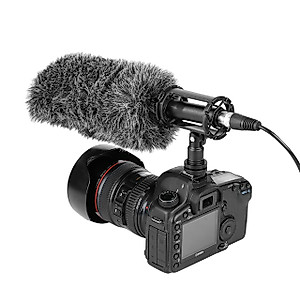 Movo WS-S1000 Furry Outdoor Deadcat Windscreen for Shotgun Microphones up to 7-inch (18cm) Long - Fits Rode VideoMic, NTG-2, Sennheiser ME66, Audio-Technica AT-897 and More