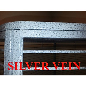 XX Large DomeTop Wrought Iron Bird Parrot Cage, 40"x30"x66.5"H, 6mm Extra Strong Wire (Silver Vein)