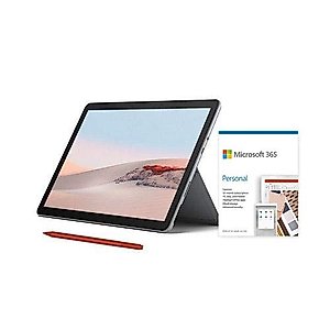 Microsoft Surface Go 2 10.5" Intel Pentium Gold 4GB RAM 64GB eMMC Platinum + Surface Pen Poppy Red 365 Personal 1 Year Subscription for 1 User