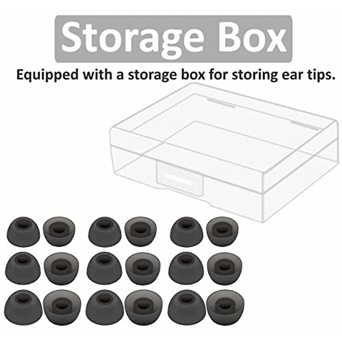 9 Pairs Ear Tips Compatible with JBL Tune 230NC TWS in-Ear Headphones, S/M/L 3 Size Silicone Eartips Earbuds Ear Buds Gel Wings Skin Accessories Compatible with Soundcore Life Series - Gray