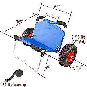 APEX LEGENDS KC-Dolly-SEAT Personal Watercraft Dolly (Kayak/Canoe Cart & Chair) Blue