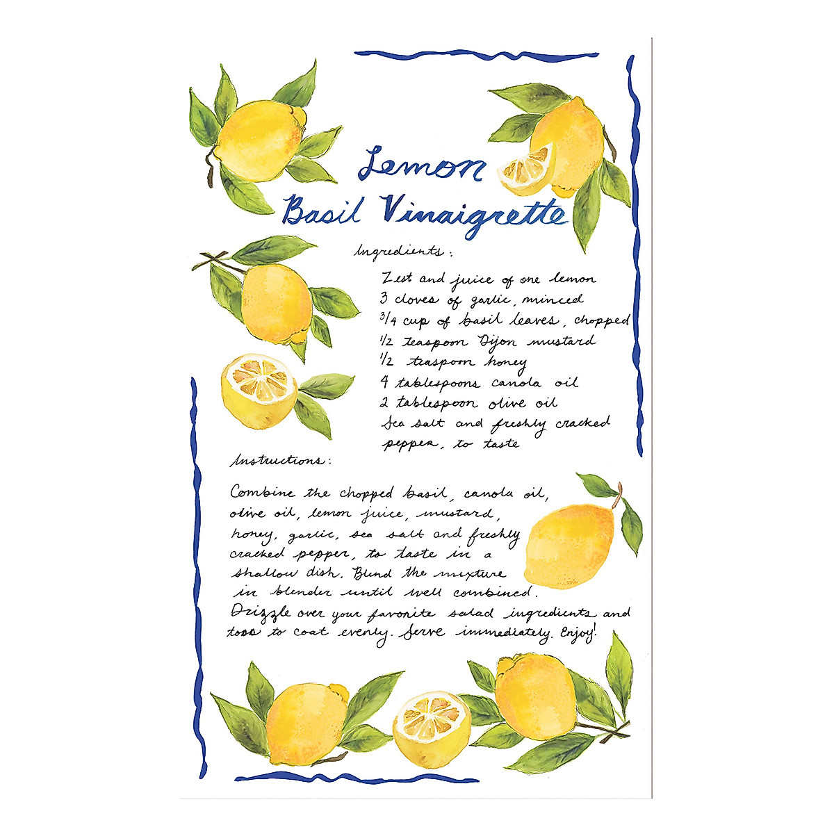 Le Cadeaux Palermo Lemon Basil Melamine Spoon Rest and Tea Towel Set