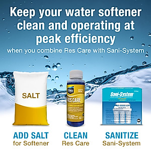 Pro Products Res Care Liquid Water Softener Cleaner, Universal Cleanser for Hardwater Systems, 4 Ounce Bottle, 4-Pack