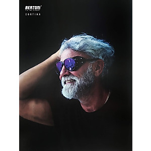 Polarized Sunglasses for Mountain Hiking Trekking Glacier Snow mod. Cortina Italy Shiny Black (Smoke Polarized/Blue Mirror)