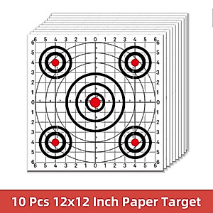 Atflbox Adjustable Shooting Target Stand with 10pcs Target Papers for Outdoor, Paper Targets Holder for Backyard Shooting, Suitable for BB Gun, Airsoft, Airgun, Pellet, Rifle