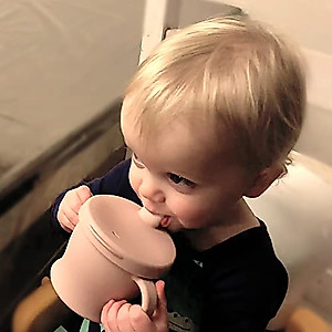 haakaa Silicone Sip-N-Snack Cup, Toddlers Sippy Cup&Snack Container 2-in-1, BPA Free Training Cup for Baby 6 Month+, 8 Oz (Blush)