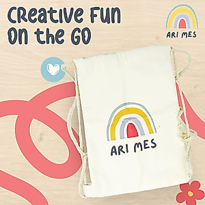 ARI MES - Wooden Stencils Drawing Kit for Kids, 50-Piece Art Stencils with Animal and Shape Stencils, Drawing Stencils, Complete Stencil Art Kit with Notebook, Markers & Bag, Stencils for Crafts