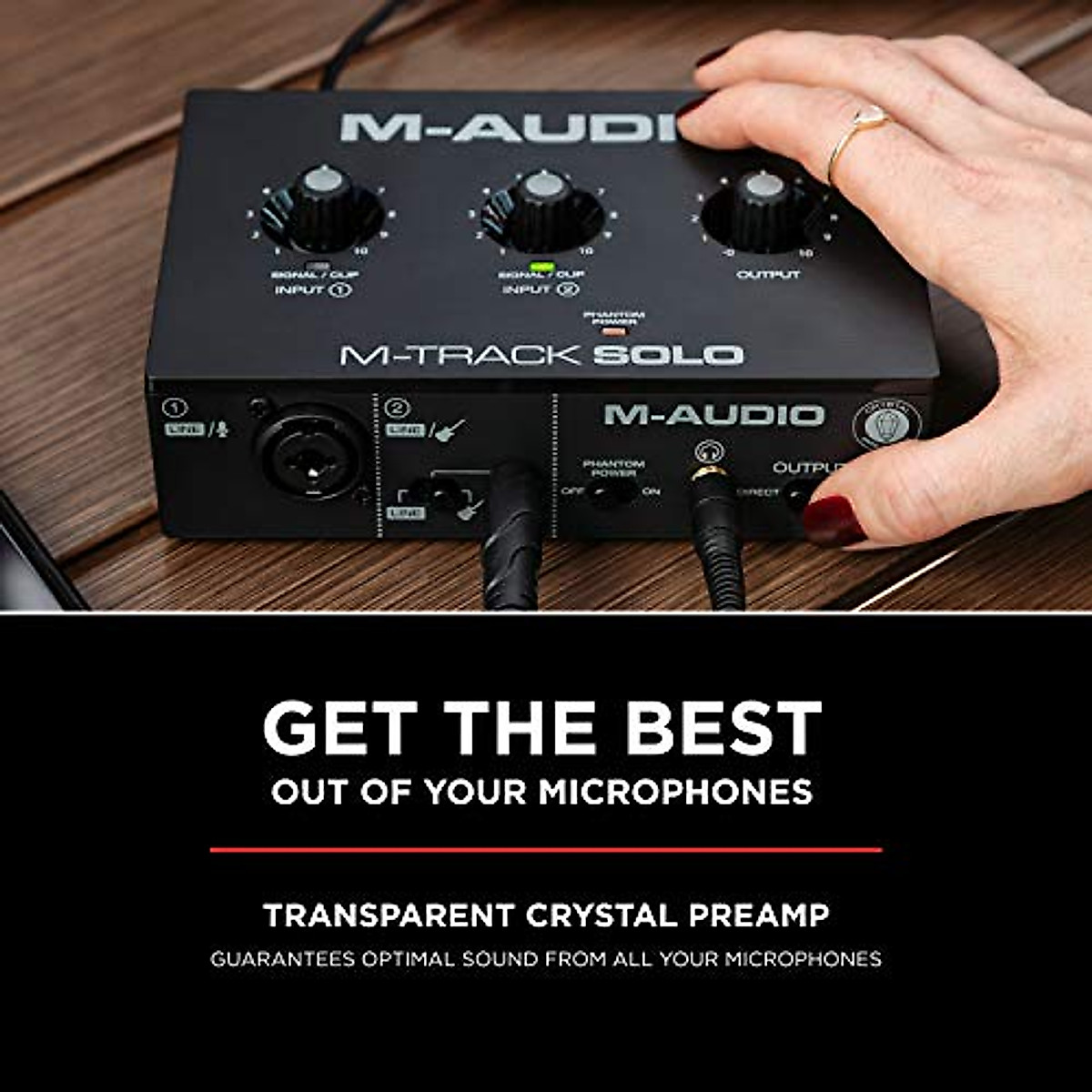 M-Audio M-Track Solo – USB Audio Interface for Recording, Streaming and Podcasting with XLR, Line and DI Inputs, Plus a Software Suite Included