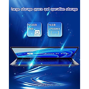 SAINTDISE 15.6 Inch Laptop PC Built with Intel Cerelon N5095(UP to 2.9Ghz) 4-Core CPU Laptops 16GB RAM 512GB ROM UHD Notebook Computer WiFi5 Bluetooth 4.2 Webcam,Fingerprint Unlock