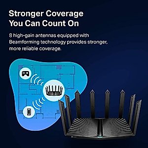 TP-Link AX6600 Tri-Band WiFi 6 Router (Archer AX90), 8-Stream Gigabit Router, VPN Router, MU-MIMO, 2.5G WAN Port, 1.5GHz Quad-Core CPU