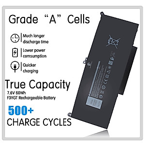 F3YGT 7480 DM3WC Battery for Dell Latitude 7480 7390 7280 7290 7380 7490 E7280 E7480 E7490 12 7000 13 7000 14 7000 Series P73G P73G002 P29S002 ODM3WC DM6WC 2X39G KG7VF 451-BBYE 453-BBCF f3ygt