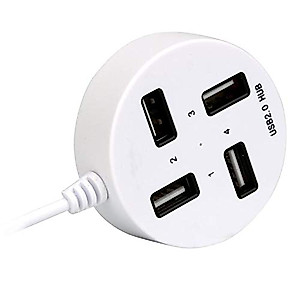 Lysee USB Cables - HL 2017 USB 2.0 High Speed 4 Port Splitter Hub Adapter for PC Computer Laptop oct17 - (Color: White, Length: 57cm)