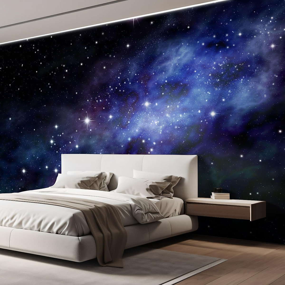 wall26 - Imaginary Background of deep Space and Star Field - Removable Wall Mural Self-Adhesive Large Wallpaper - 100x144 inches