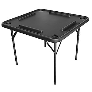 Bene Casa Black Domino Table, Premium Domino and Game Table/Professional-Grade Gaming Table, 38”x38” Table. Mesa de Domino Professional, Color Negro.