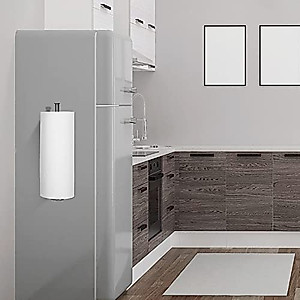 Kitchen Magnetic Stainless Steel Paper Towel Holder for Refrigerator, Grill, Toolbox (Magnetic-30cm-Black-B)