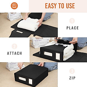 Homaisson 2-Pack Shoe Storage Organizer for Closet, Large Shoe Box Storage + 3 Pack Bed sheet organizers and storage, Foldable Sheet Set Organizers for Linen Closet (Khaki+Black)