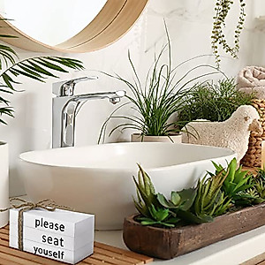 Set of 2 Wooden Farmhouse Mini Books for Bathroom Farmhouse Mini Bookstack Wooden Mini Books Farmhouse Decorative Books for Restroom Rustic Bathroom Decor for Home Shelves Accent Accessories