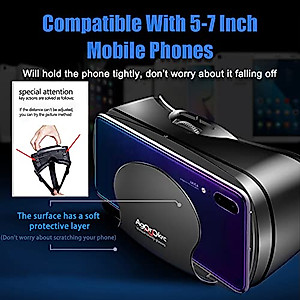 VR Headset with Controller Adjustable 3D VR Glasses Virtual Reality Headset HD Blu-ray Eye Protected Support 5~7 Inch for Phone/Android