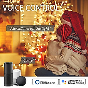 AvatarControls 32.8ft Smart Fairy Lights Works w/ Alexa Google, Color Changing LED Lights With Remote&APP, Music Sync Fairy Lights with 20 Flash Modes, Dreamcolor Plug In USB String Lights with Timer