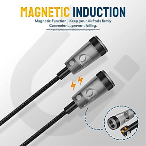 Lawonda AirPod Carrying Straps, Gifts for Mom, Magnetic Wireless Bluetooth AirPods Holder Earphones Anti-Lost Neck Connector Strap Necklace Chain String for Apple Airpods Generation 1/2/ Pro 1 Black