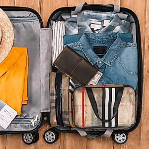 GOLIKEE 3Pcs Makeup Bags Stripes Cosmetic Bag Set Portable Transparent Waterproof Travel Organizer Multifunction Storage Bag Plaid Toiletry Bag for Women (Stripe)