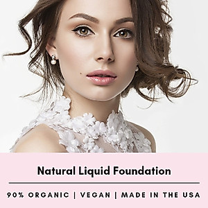 Mom's Secret 100% Natural Foundation, Organic, Vegan, Aloe Based, Natural Sun Protection, Gluten Free, Cruelty Free, Made in the USA, 1FL Oz. (Nude)