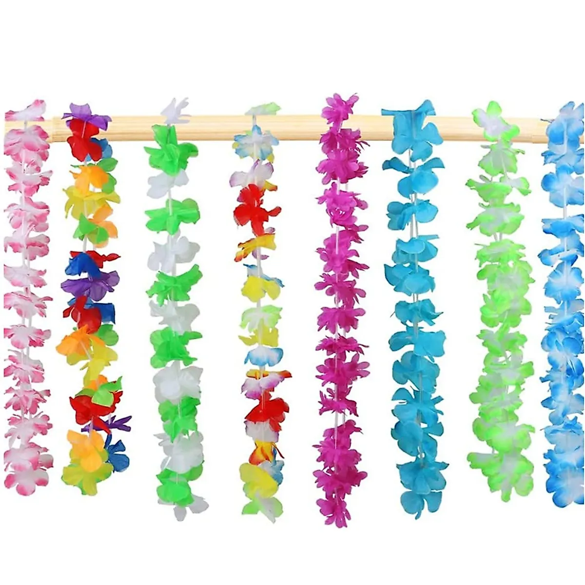 TSMJUWND Hawaiian Leis 100Pcs for Hawaii Tropical Luau Party Decoration(Colorful)