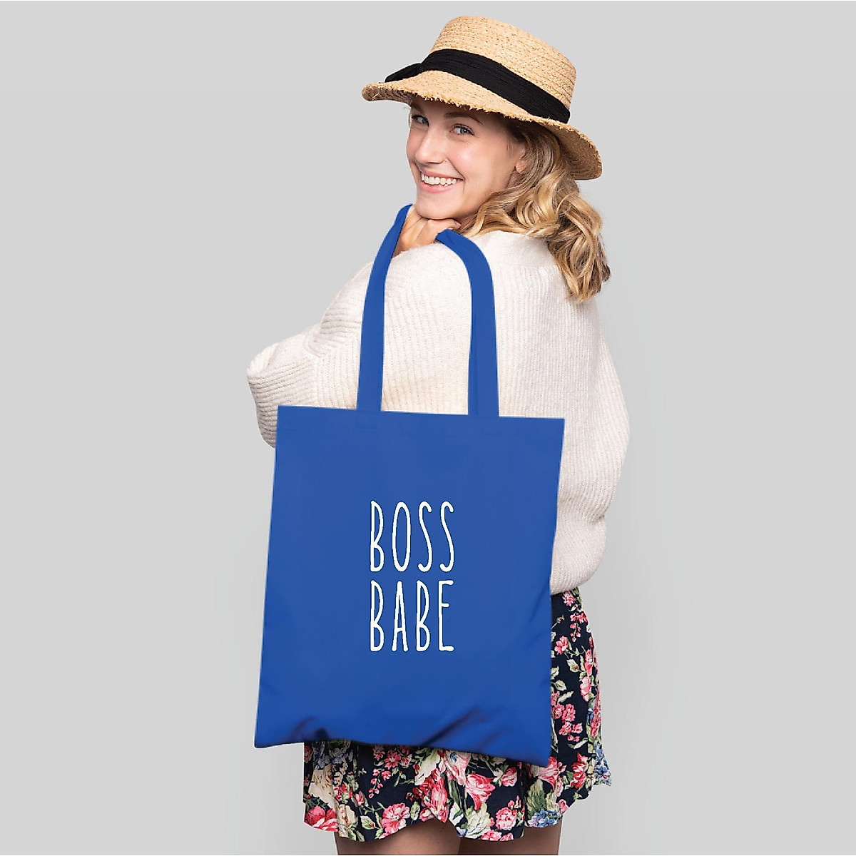 Gift for Her Lovers Funny Boss Babe Inspired Black Multicolor Canvas Tote Bag