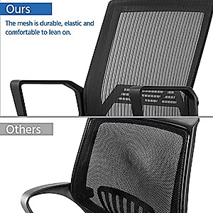 Topeakmart Mesh Desk Chair for Office, Ergonomic Adjustable Task Chair with Rolling Casters, Mid Back Student Chair for Home Black