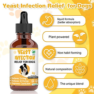 Natural Yeast Infection Treatment for Dogs,Supports Healthy Itch Relief,Inflammation Relief,Allergy Relief & More,Dog Ear Infection Treatment,Itch Relief for Dogs,Ear Infection Treatment for Dogs
