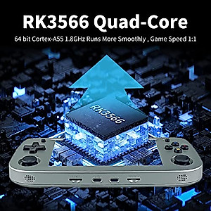 RG503 Handheld Game Console , 4.95 Inch OLED Screen RK3566 Chip Linux System Support 5G WiFi Bluetooth 4.2 Built-in 64G SD Card 4193 Games