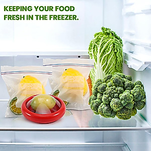 4 Pcs Avocado Saver, Avocado Storage Container with 30 Freezer Bags, Fruit Storage Containers for Fridge, Reusable Refrigerator Storage Box Fresh Stretch Pod for Vegetable Crispe