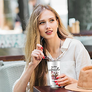 Country But First Cafecito Y Pan Dulce Rustic Coffee Stainless Steel Tumblers 20oz Pan Dulce Lover Gift Conchas Lover Gift Spanish Coffee and Conchas Pun Mama Baker Gifts